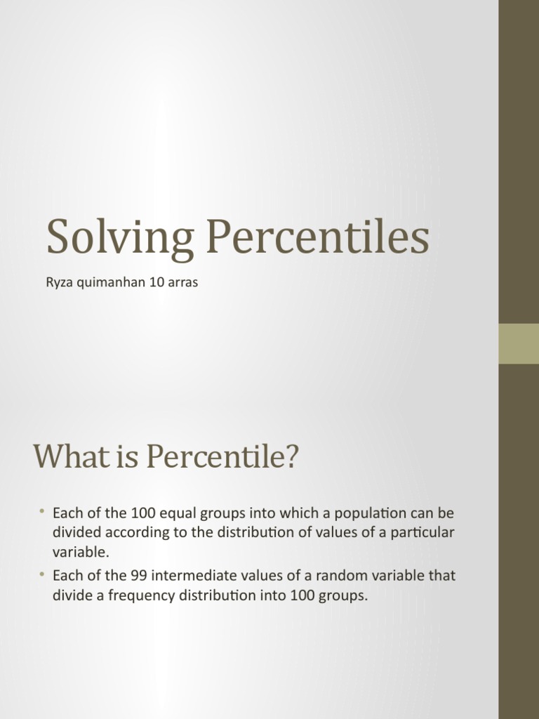 Solving Percentiles: Ryza Quimanhan 10 Arras | PDF | Percentile | Quantile