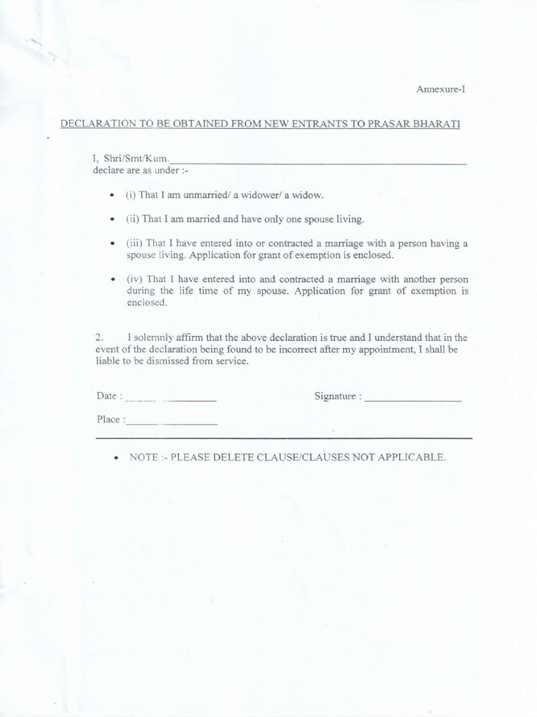 Marrital Status Form | PDF