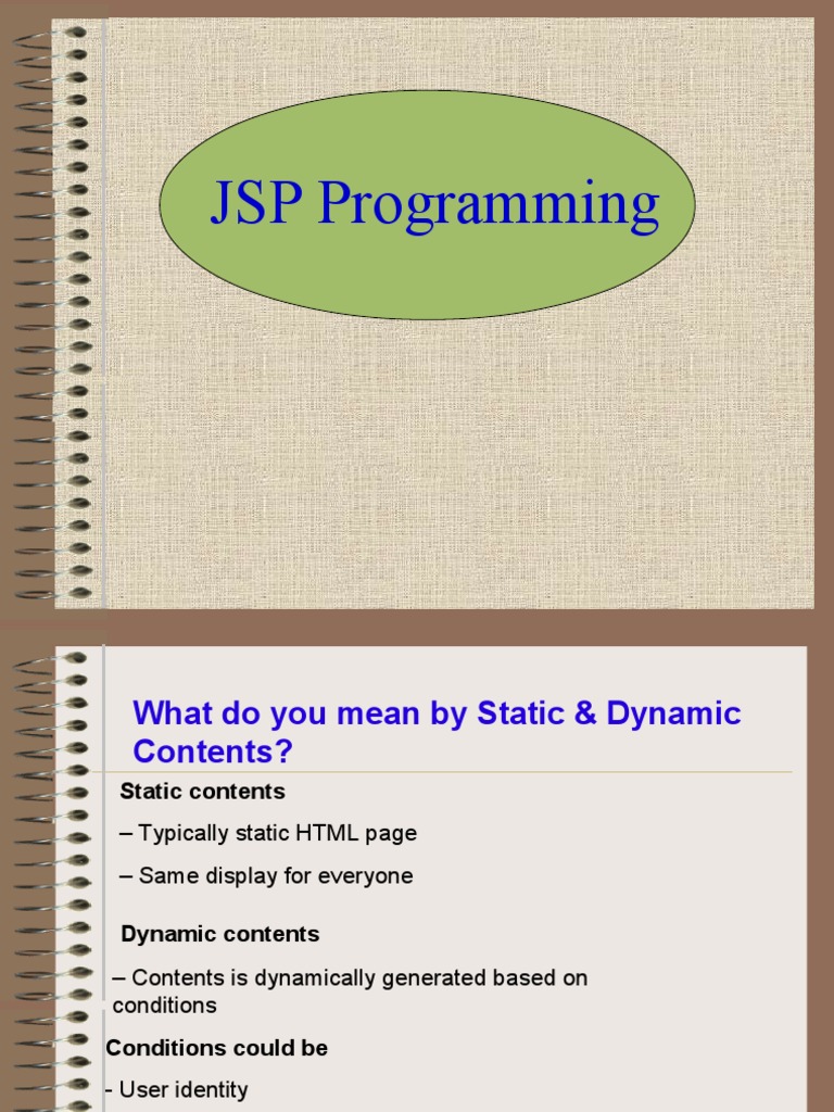 JSP Programming | PDF | Java Server Pages | Dynamic Web Page JSP Programming | PDF | Java Server Pages | Dynamic Web Page