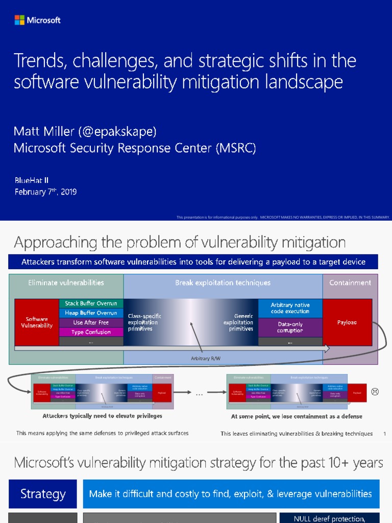 2019 - 01 - BlueHatIL - Trends, Challenge, and Shifts in Software Vulnerability Mitigation | PDF ...
