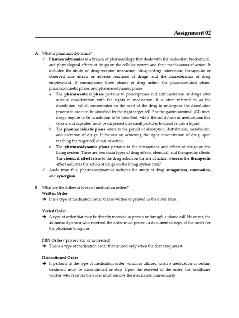 Assignment 02 Pharmacology | PDF | Pharmacology | Adverse Effect