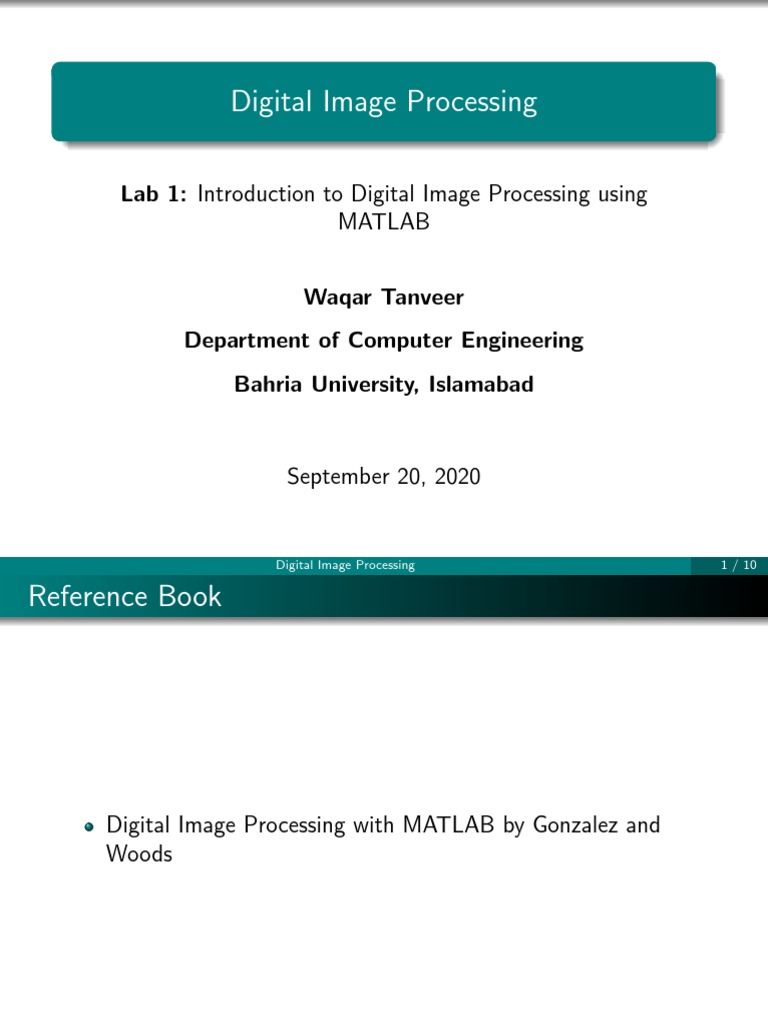Lab 1: Introduction To Digital Image Processing Using Matlab | PDF | Image Resolution | Pixel