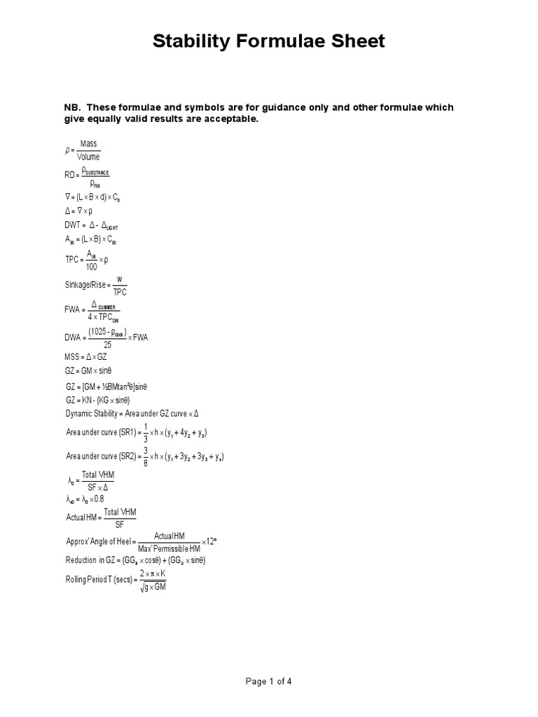 Mca Formula Sheet | PDF | Vehicle Design | Shipping