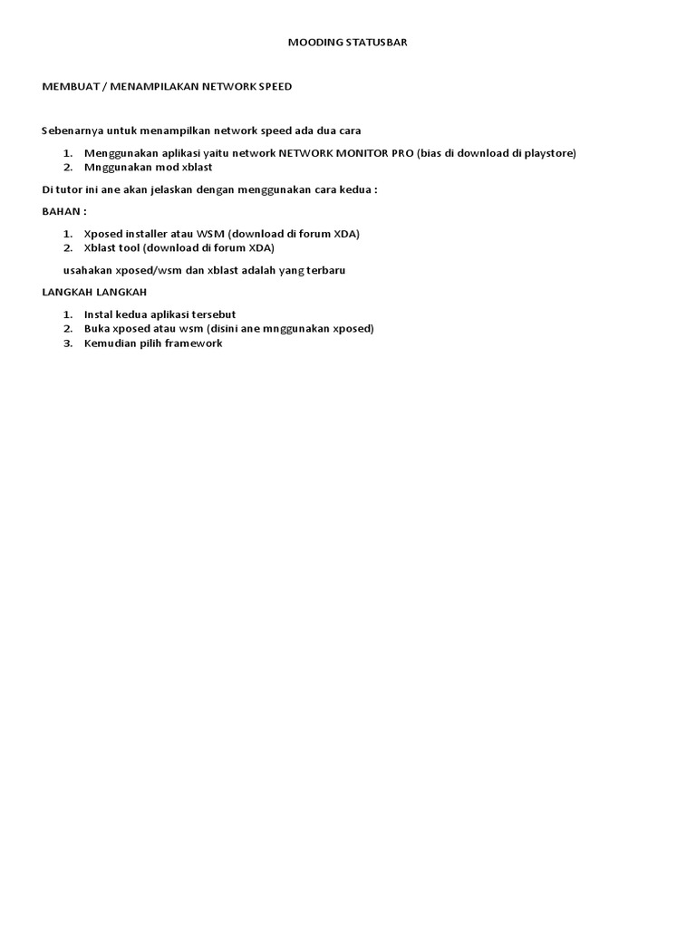 Mooding Statusbar Dengan Xposed | PDF | Game & Aktivitas | Komputer