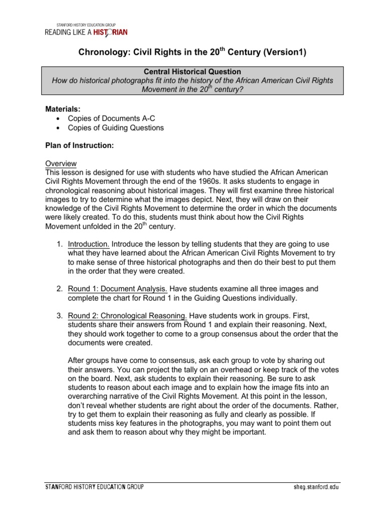 Civil Rights Movement Photos Teacher Materials | PDF | Brown V. Board ...