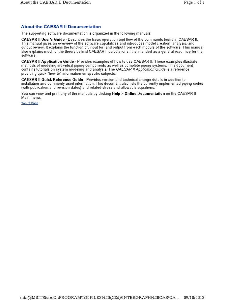 About The CAESAR II Documentation | PDF | Business | Computers