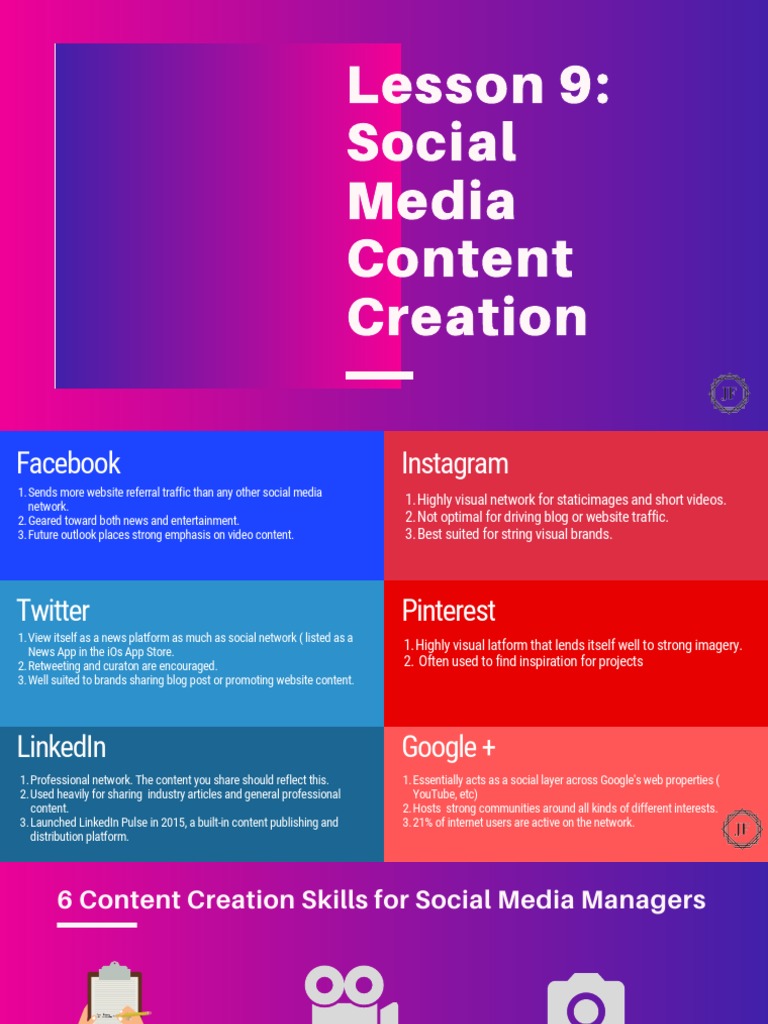 SMM Lesson 9 Social Media Content Creation | PDF | Social Media ...