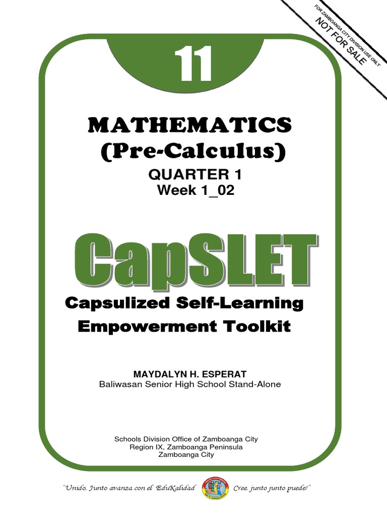 Mathematics (Pre-Calculus) : Capsulized Self-Learning Empowerment ...