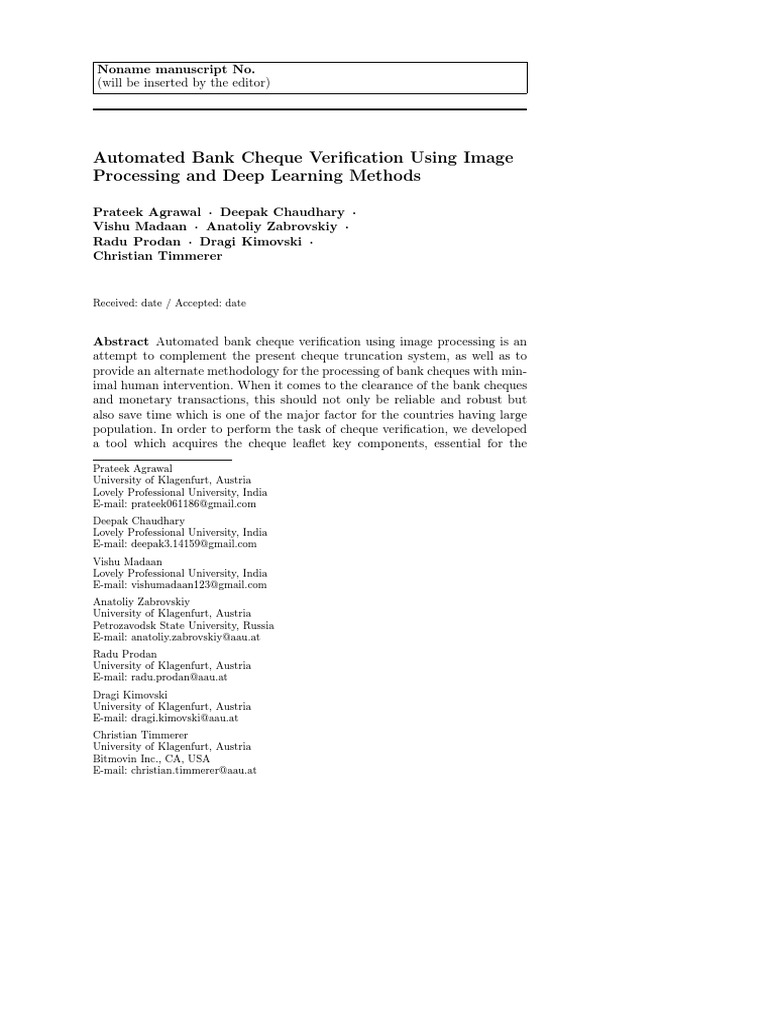 MTAP Bank Cheque Verification Using Image Processing | PDF | Optical ...