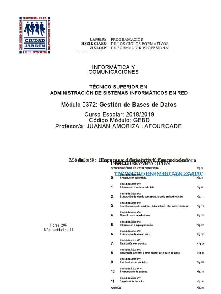 prSI1 GEBD 1819 | PDF | Bases de datos | Archivo de computadora