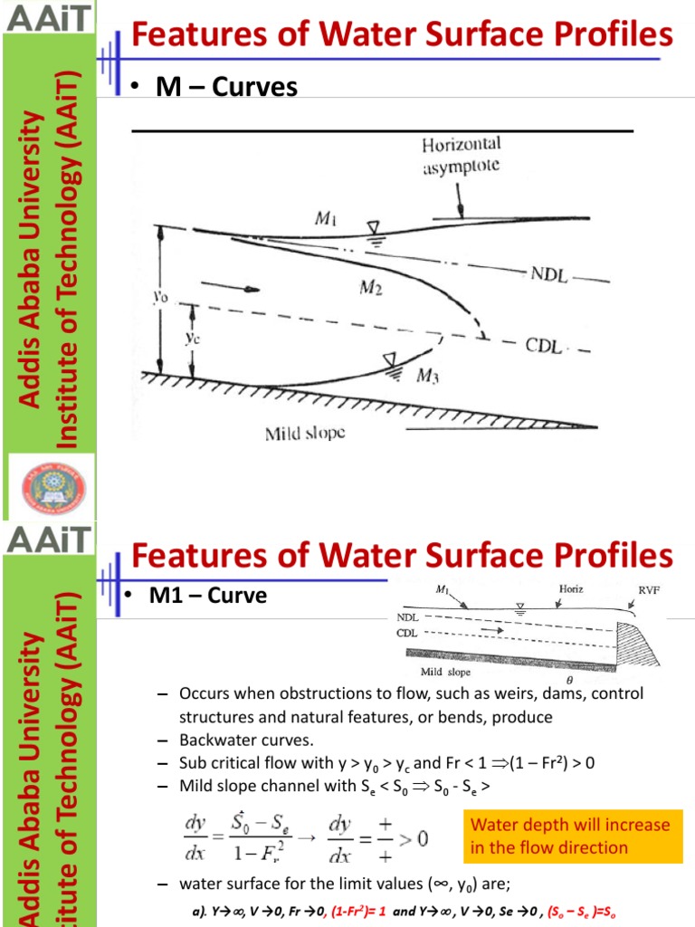 Features of Water Surface Profiles: - M - Curves | PDF | Numerical ...
