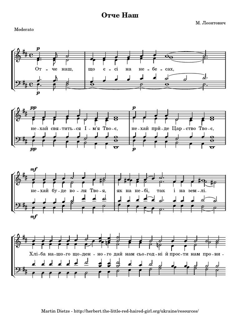 Mykola Leontovich - Otche Nash | PDF