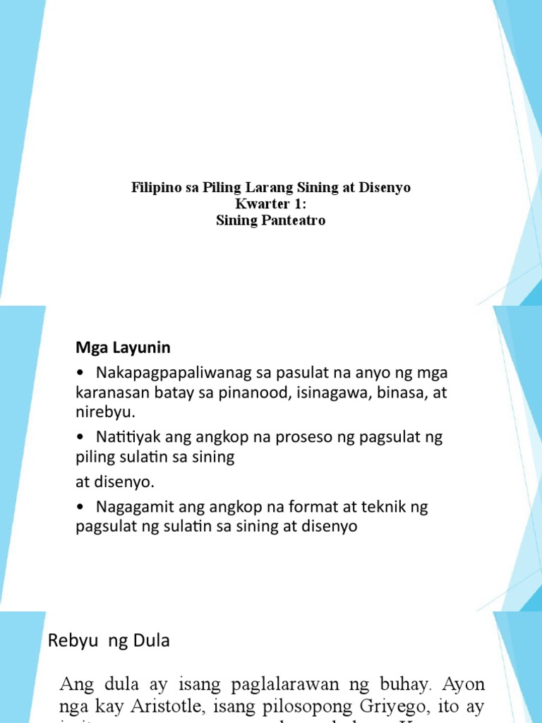 Week4Filipino Sa Piling Larang Sining at Disenyo | PDF
