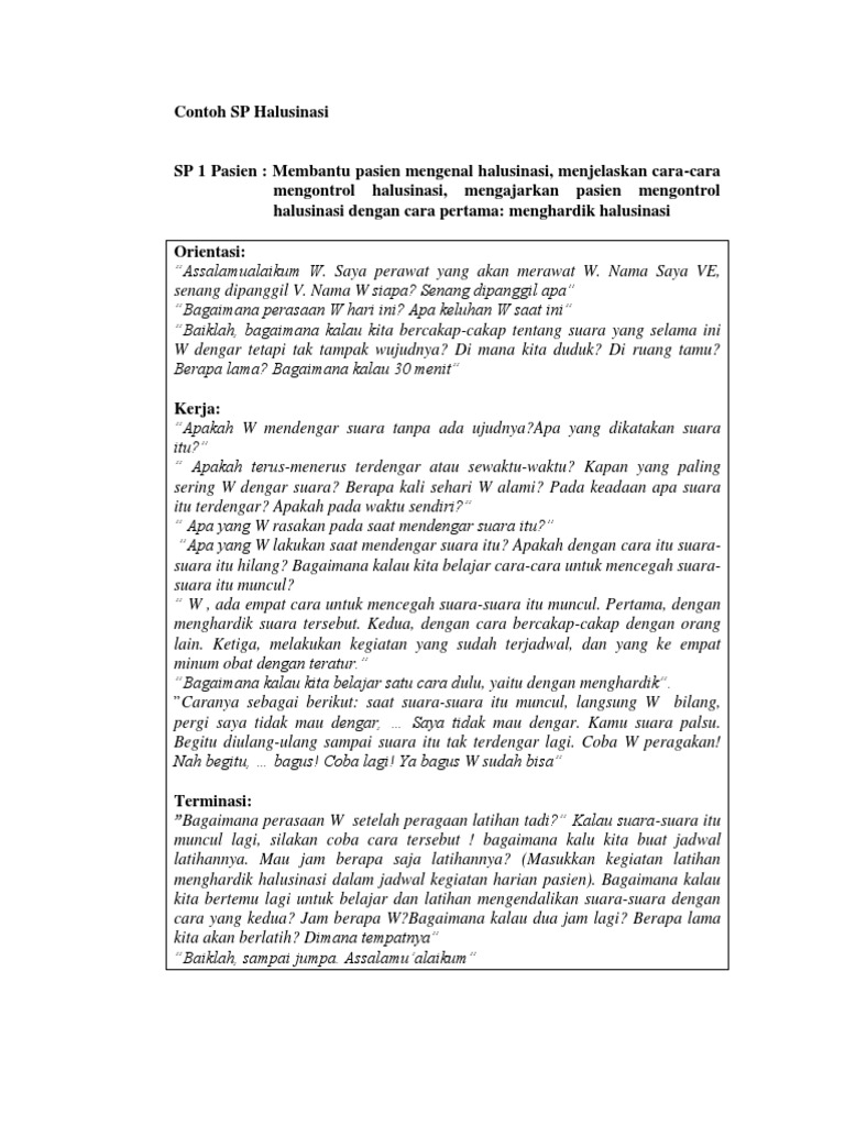 Contoh SP Halusinasi | PDF