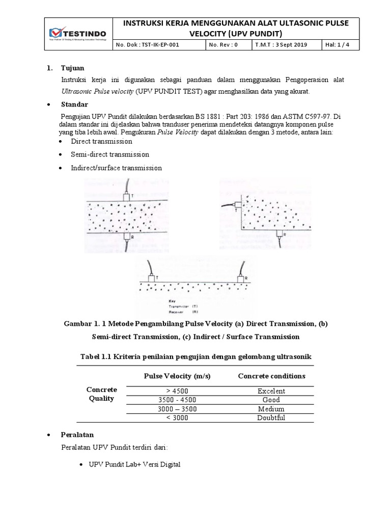 Panduan Uji UPV Pundit Beton | PDF | Sains & Matematika