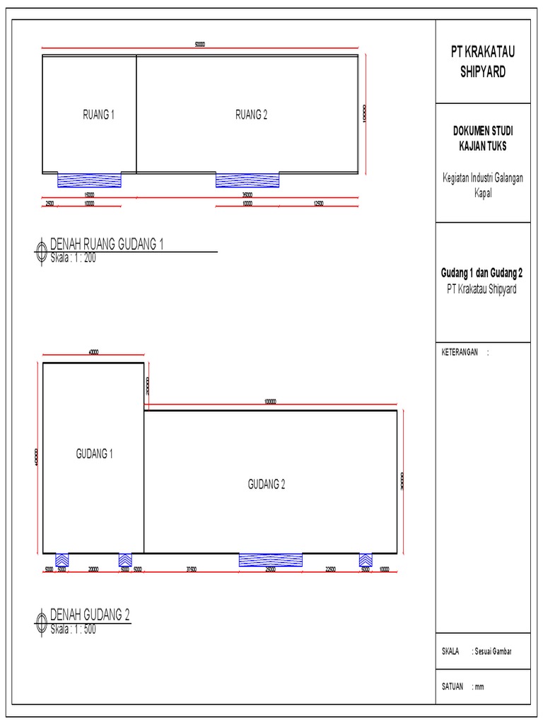 Denah Gudang 1 Dan Gudang 2 PT Krak | PDF