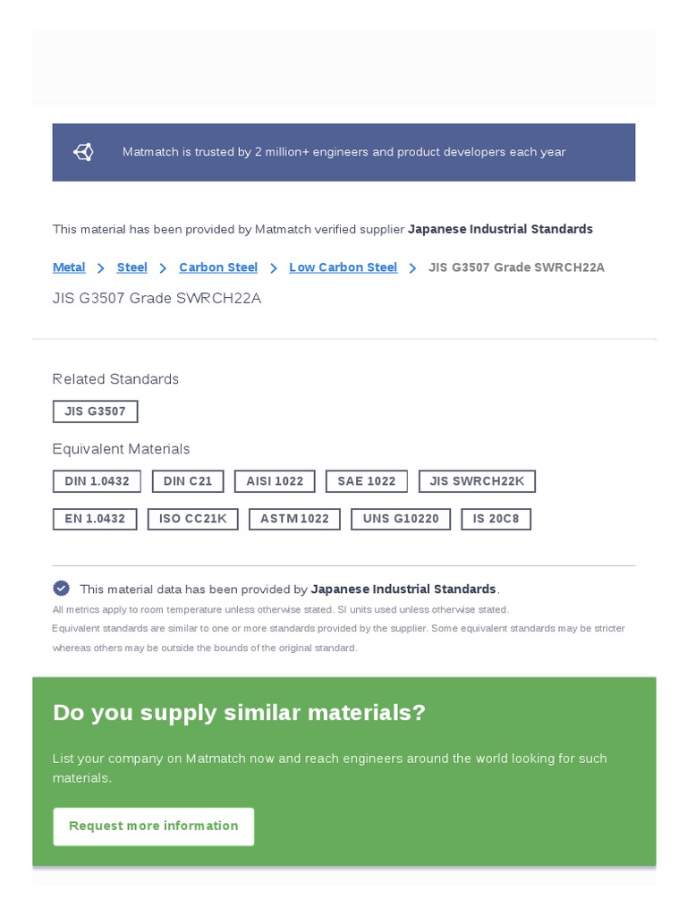 Minfc33427 Jis g3507 Grade Swrch22a | PDF | Steel | Carbon