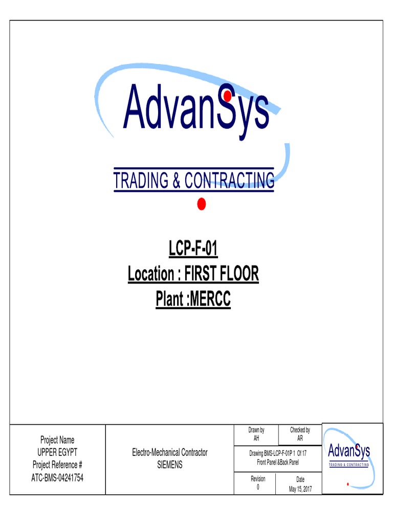 BMS Shop Drawing - LCP-F-01 - MERCC | PDF | Electric Power | Mechanical ...