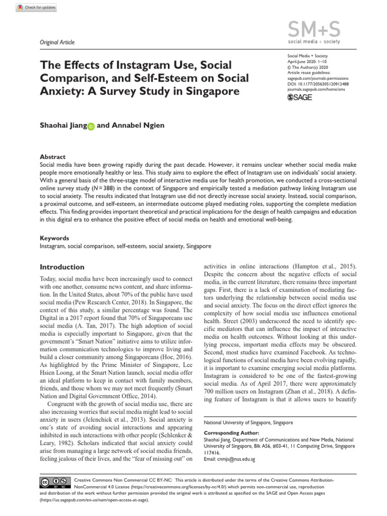 The Effects of Instagram Use, Social Comparison, and Self-Esteem On ...