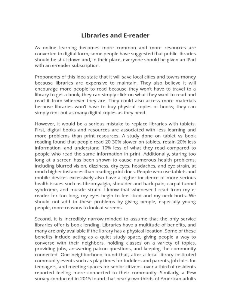 Libraries & E-Reader | PDF | Libraries | E Reader