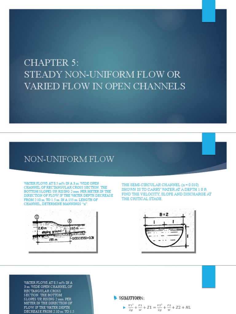 Steady Non-Uniform Flow or Varied Flow in Open Channels | PDF | Physical Phenomena | Continuum ...