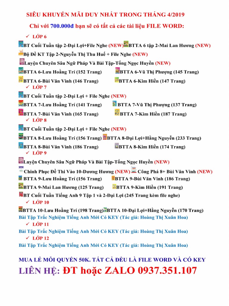 Bai Tap Tieng Anh 9 Bui Van Vinh Chu Bien | PDF