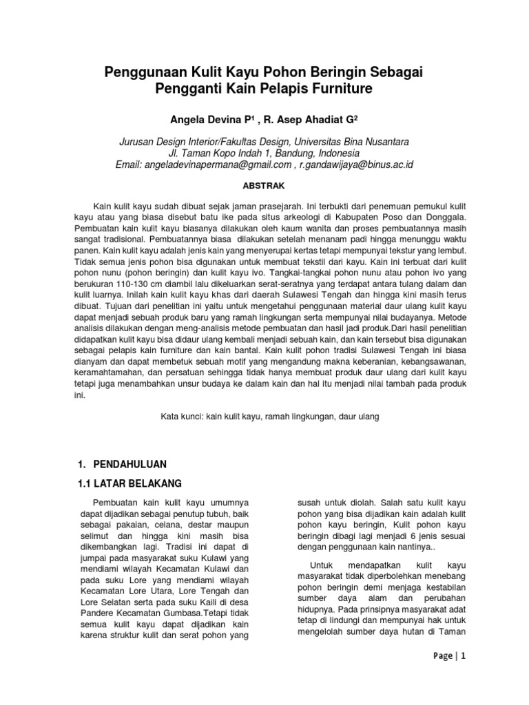 Sustainable Material Kain Kulit Kayu | PDF