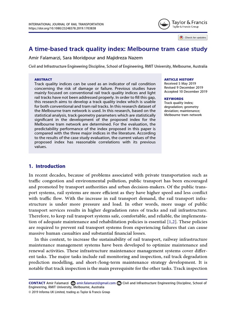 02 Time-Based Track Quality Index | PDF | Correlation And Dependence ...