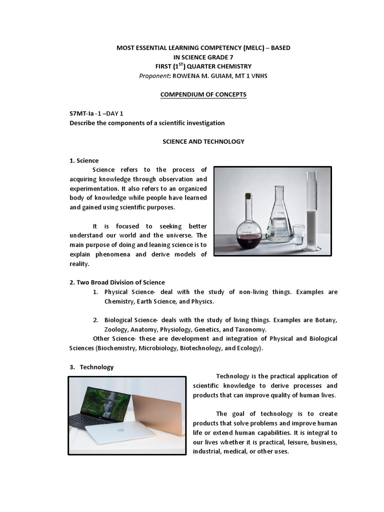 1st Quarter Science 7 Compendium | PDF | International System Of Units ...