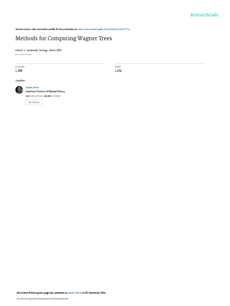 Methods For Computing Wagner Trees: Systematic Zoology March 1970 | PDF ...