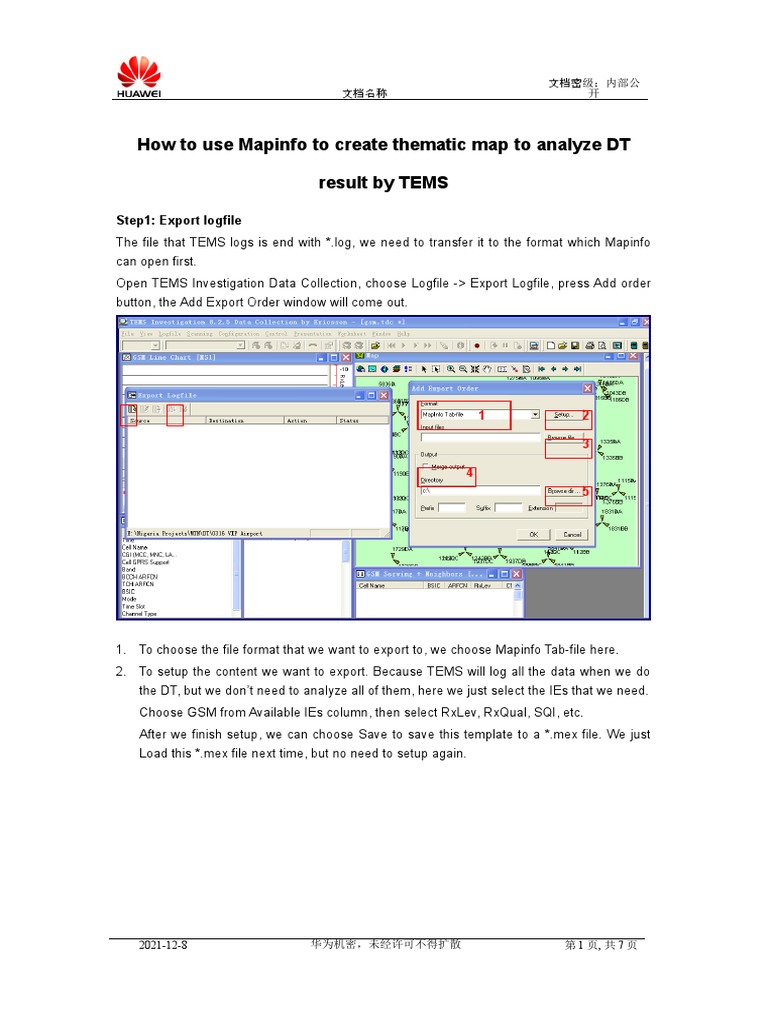 How To Use Mapinfo To Create Thematic Map To Analyze DT Result by TEMS | PDF | Data | Areas Of ...