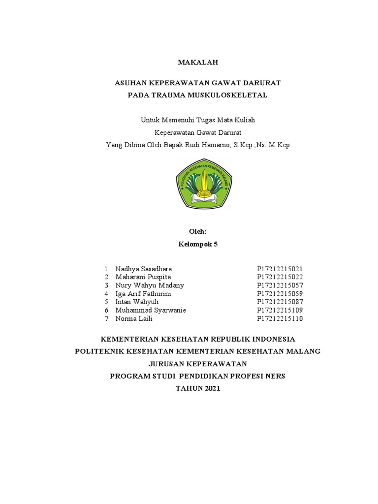 Makalah Kel 5 Trauma Muskuloskeltal | PDF