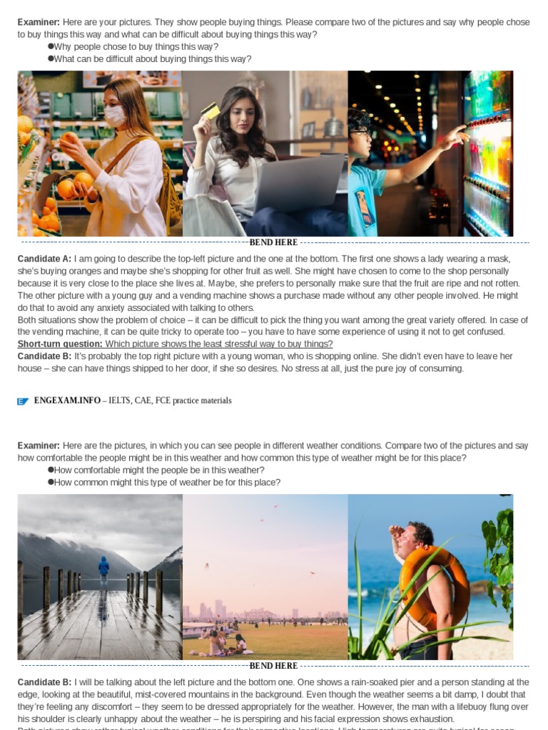 CAE Speaking Part 2, Set 15 | PDF