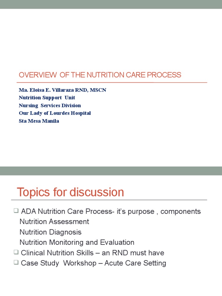 Nutrition Care Process | PDF | Malnutrition | Medical Diagnosis