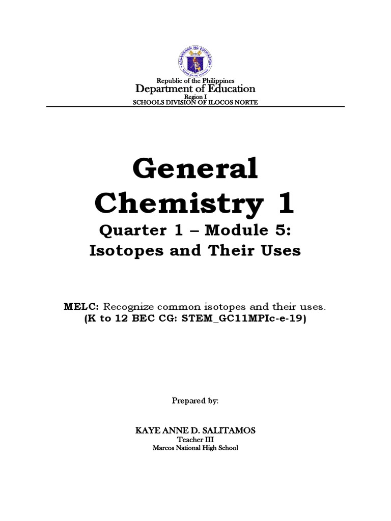 General Chemistry Module 5 | PDF | Deuterium | Chemical Elements