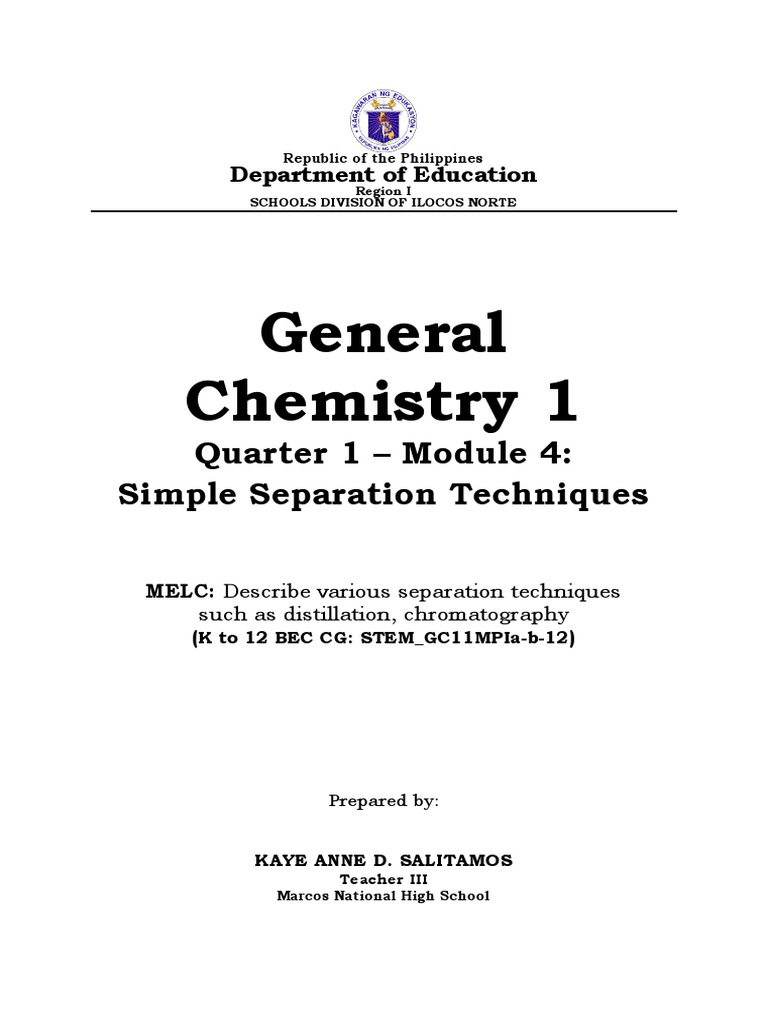 General Chemistry Module 4 | PDF | Distillation | Water
