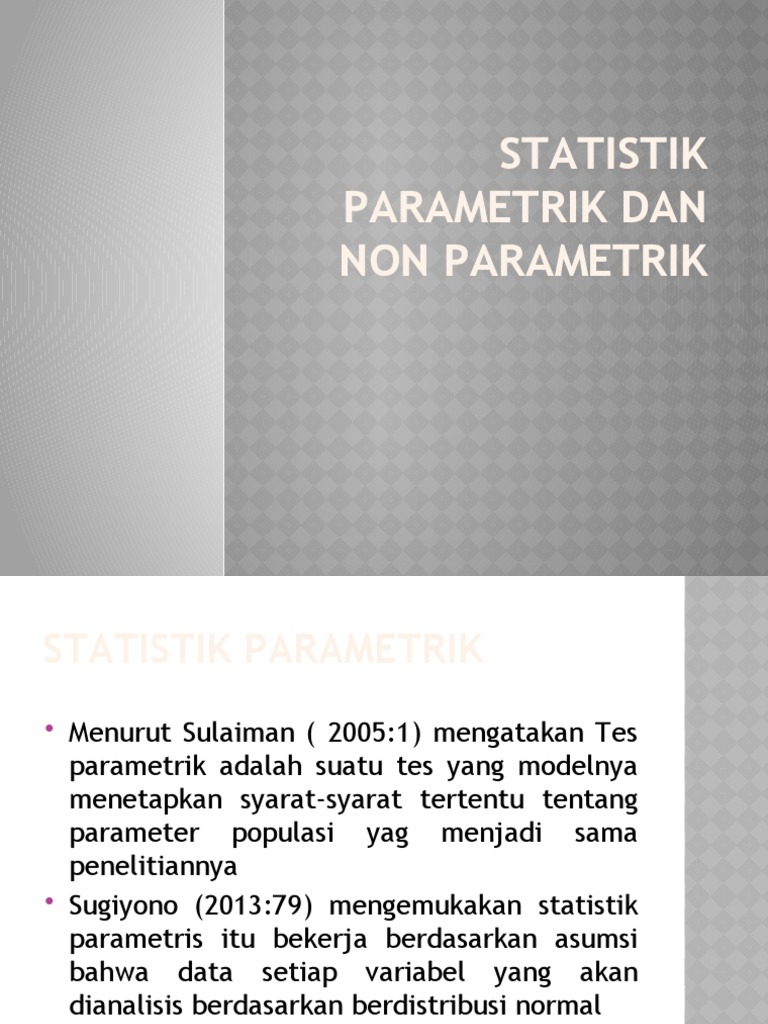 Uji Parametrik & Non Parametric | PDF