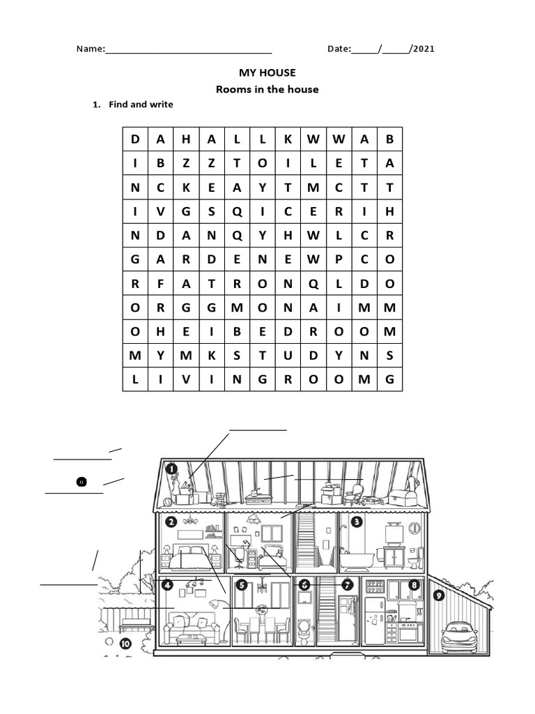 Rooms in The House Worksheet | PDF