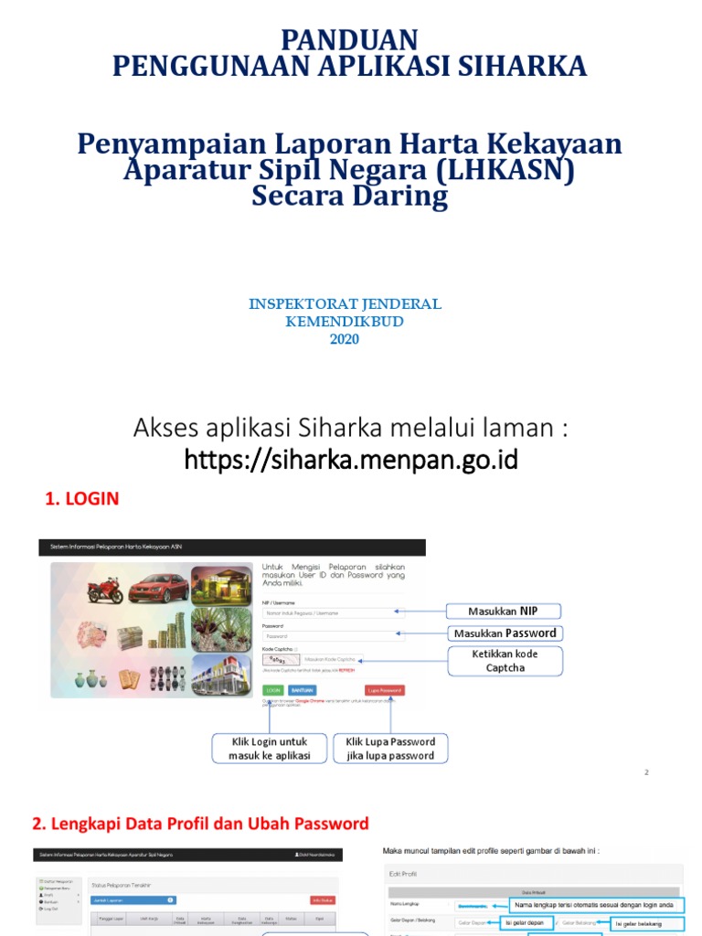 Panduan Penggunaan Aplikasi Siharka | PDF