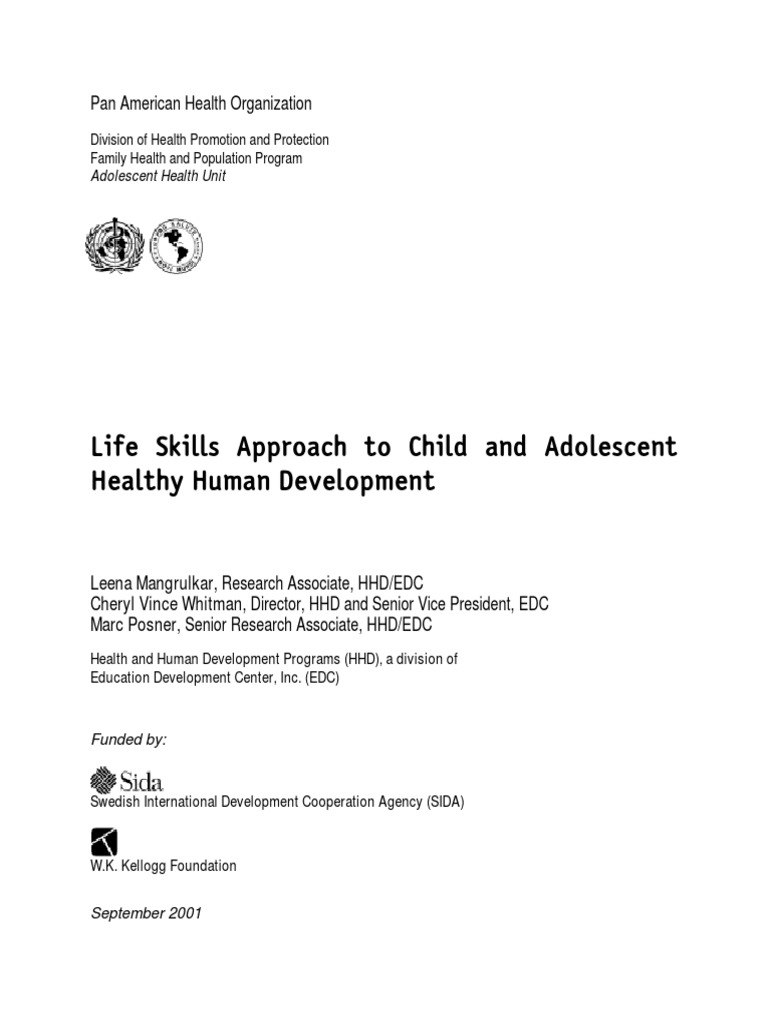 Life Skills Approach To Child and Adolescent Healthy Human Development ...