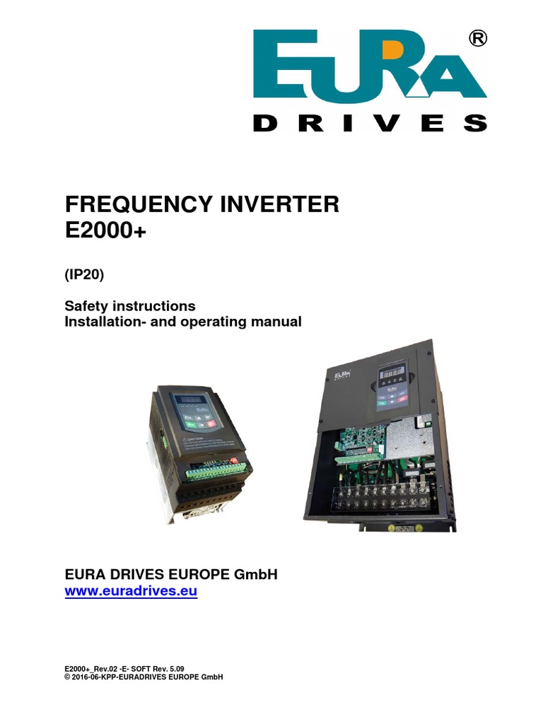 Frequency Inverter E2000+: (IP20) Safety Instructions Installation-And ...