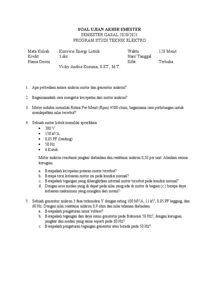 SOAL UAS Konversi | PDF