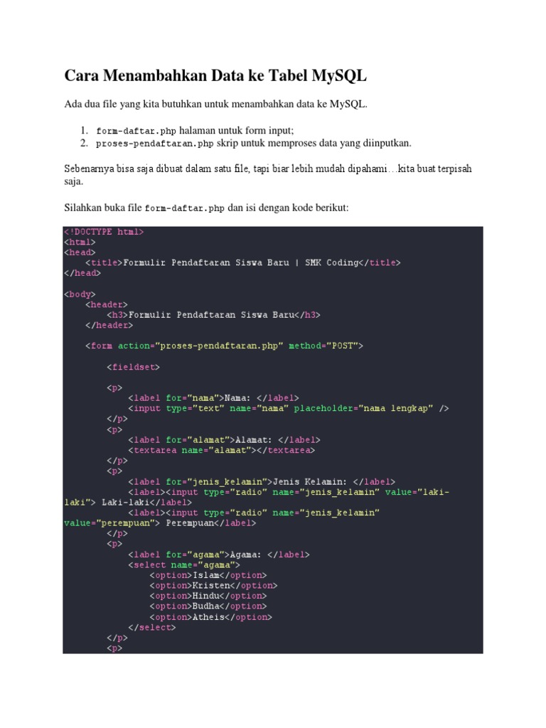 Menambahkan Dan Menghapus Data Dengan PHP Mysql 1596589720 | PDF | Komputer