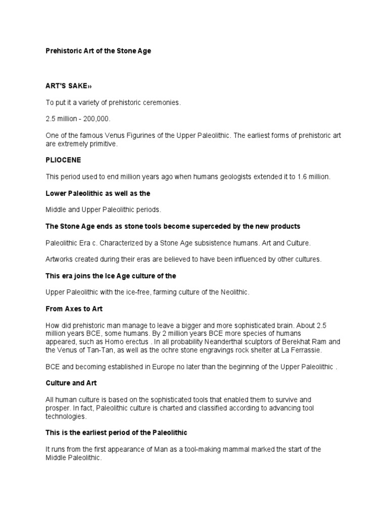 The Birth of Art | PDF | Paleolithic | Stone Age