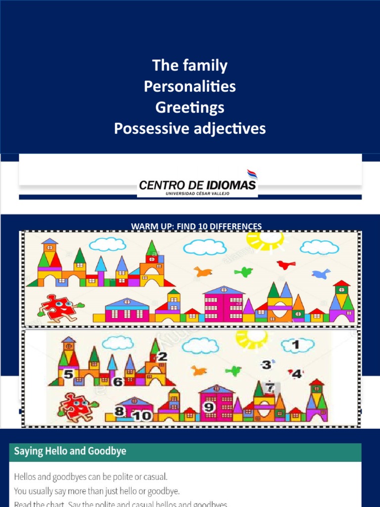 The Family Personalities Greetings Possessive Adjectives | PDF