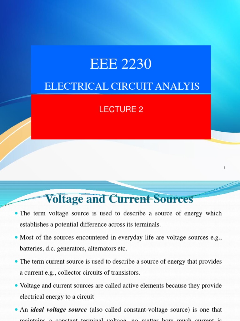 Lecture 2-KCL& KVL Nodal & Mesh Analysis. | PDF | Electrical Network ...