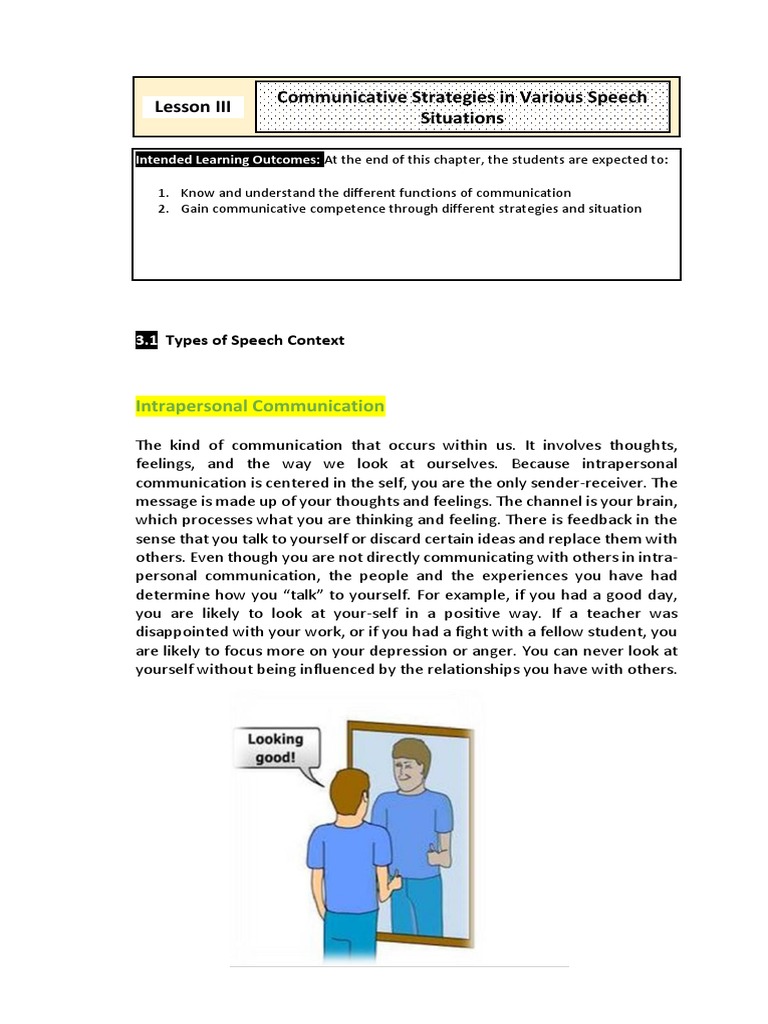 Communicative Strategies in Various Speech Situations Lesson III | PDF ...