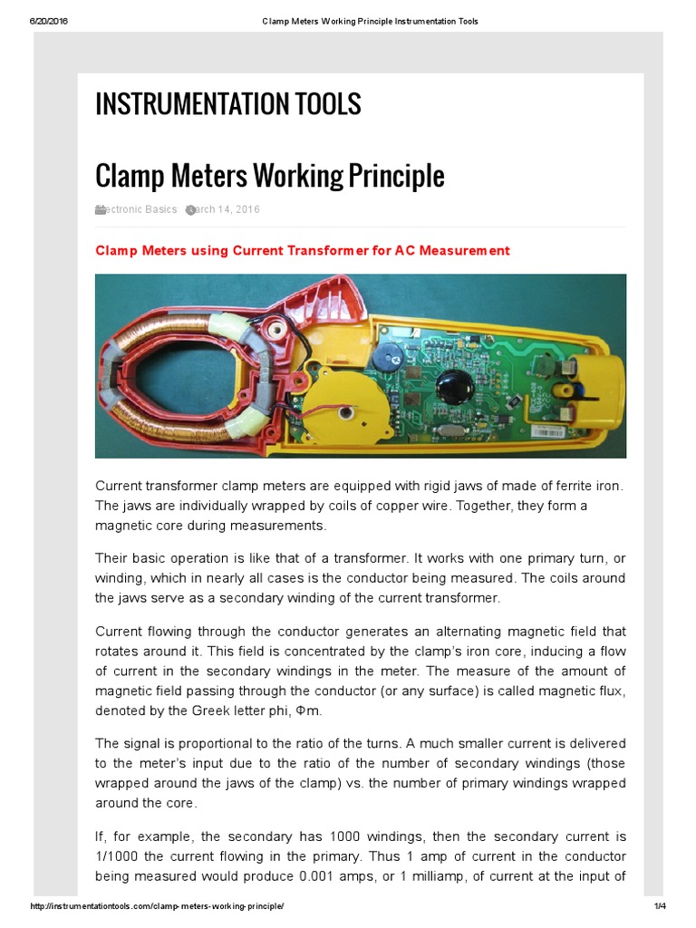 Clamp Meter Working Principles Explained | PDF | Transformer | Inductor