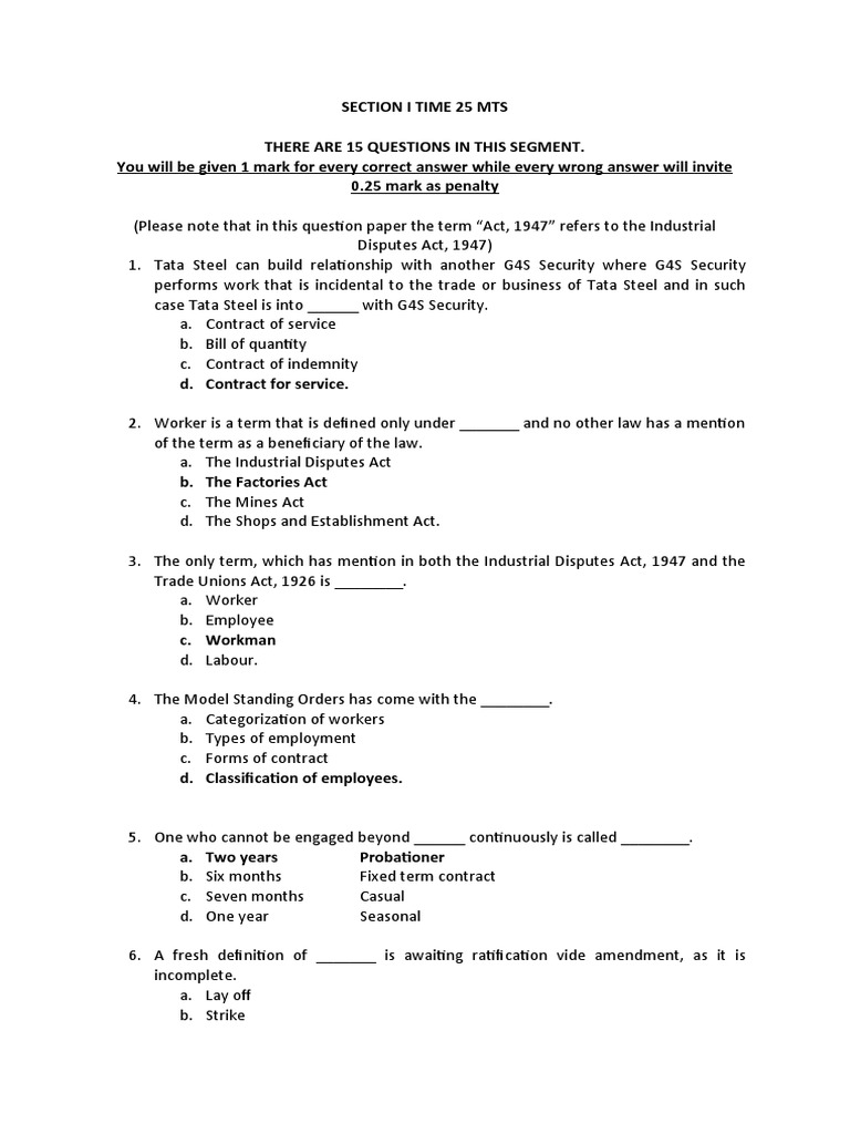 Mock Test Questions | PDF | Recruitment | Employment