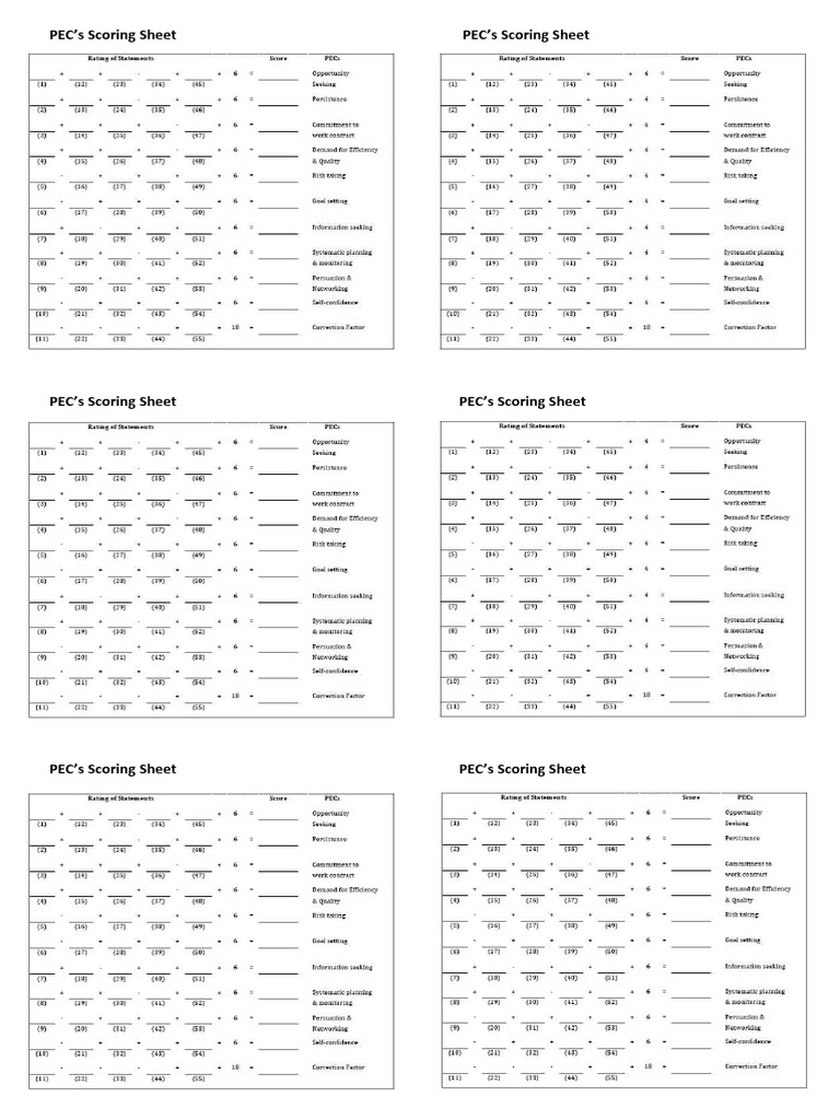 PEC's Scoring Sheet PEC's Scoring Sheet | PDF